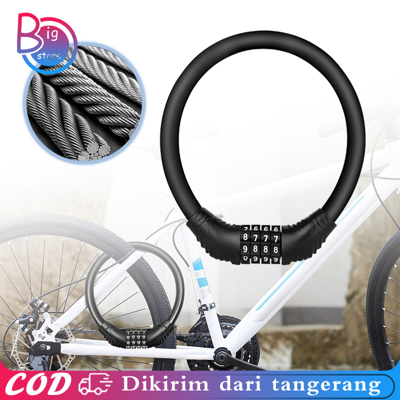 Jual Kunci Gembok Sepeda 4 Digit Gembok Sepeda Kode Angka Anti Maling ...