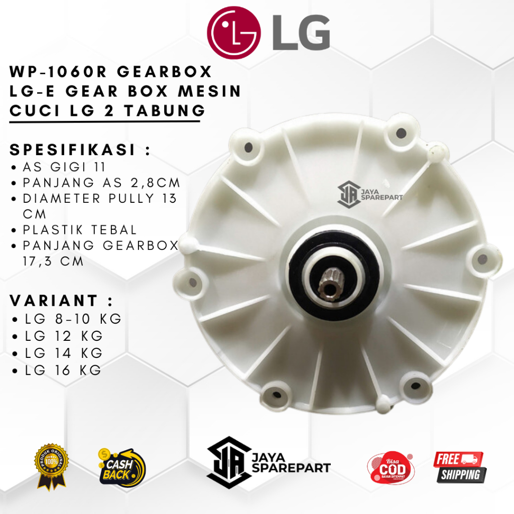 Jual WP-1060R GEARBOX LG-E GEAR BOX MESIN CUCI LG 2 TABUNG GIRBOK LG GEARBOK LG 2 TABUNG | ALAT ...