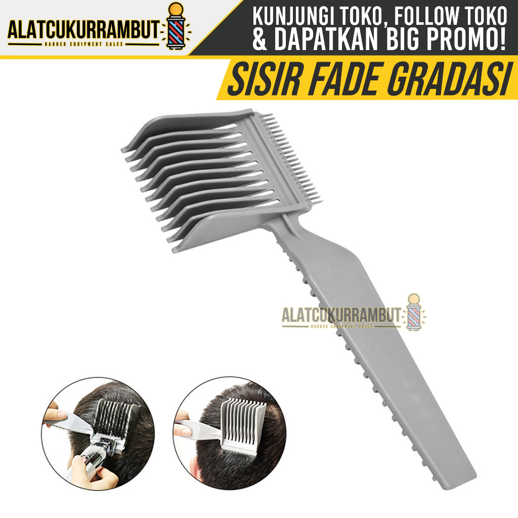 Jual Sisir Cukur Potong Rambut Sisir Fade Fading Gradasi Sisir Barber ...