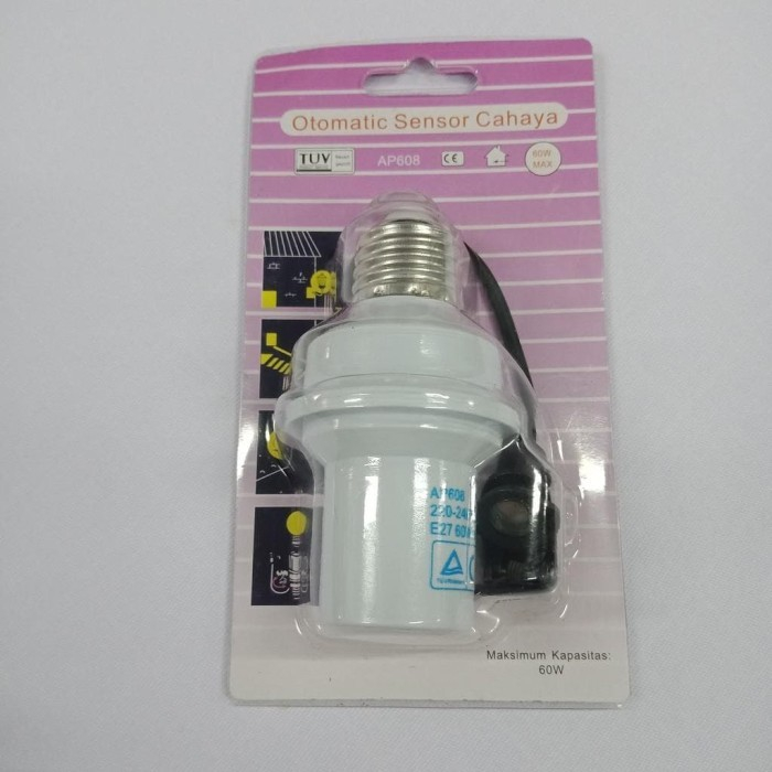 Jual Fitting Lampu Sensor Otomatis Gelap Nyala AP 608 (Sensor Cahaya ...