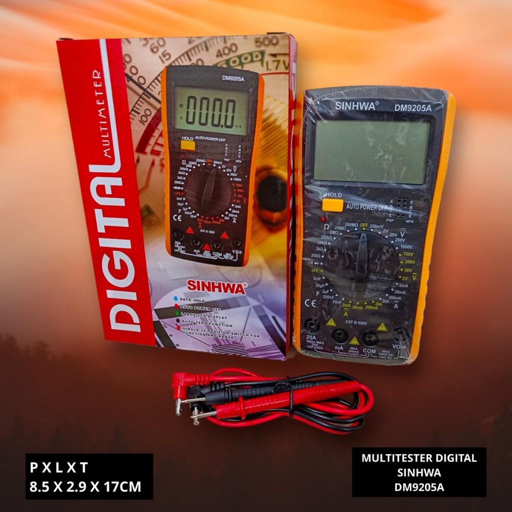 Jual Multitester Digital Sinhwa DM9205A Multimeter Avometer 9205 DM9205 ...