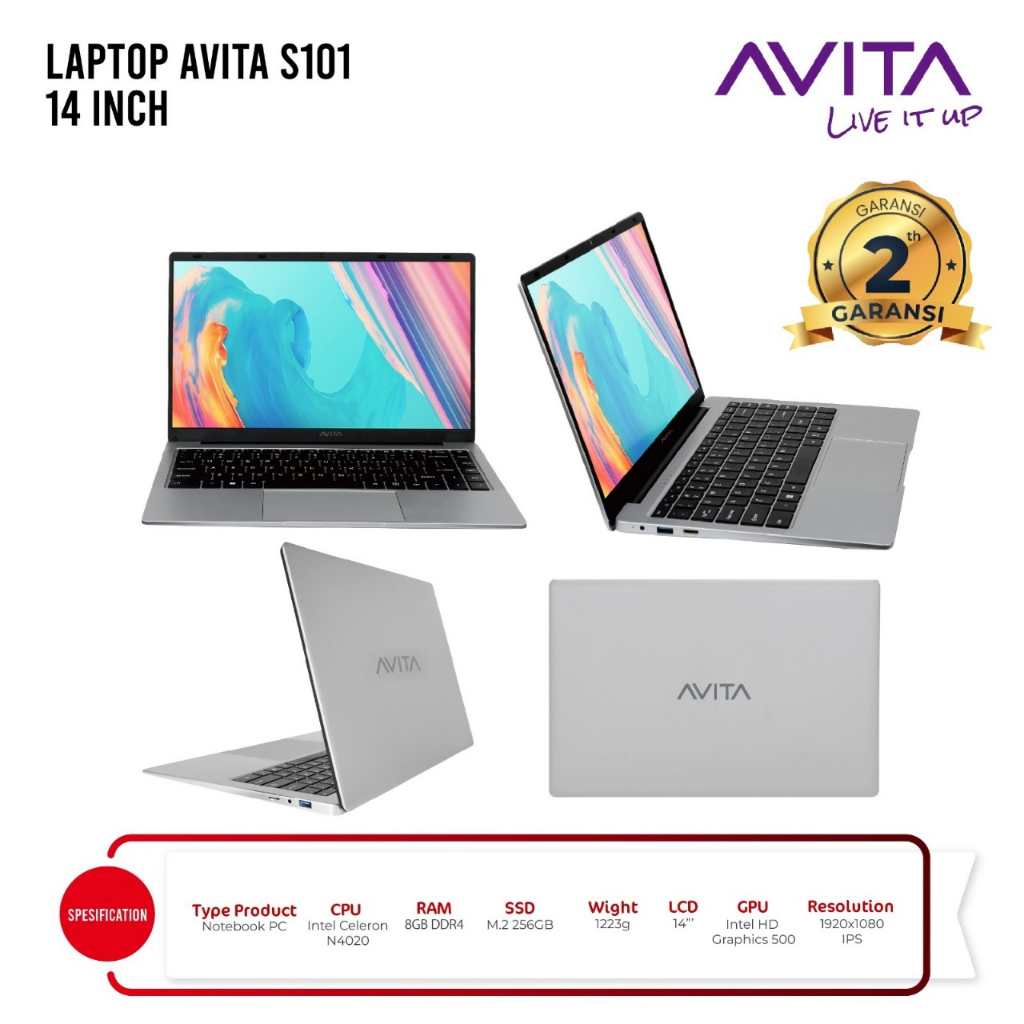 Jual Laptop AVITA SATUS S101 NE14A1IDC54W-SA - N4020 8GB 256GB 14.1 ...