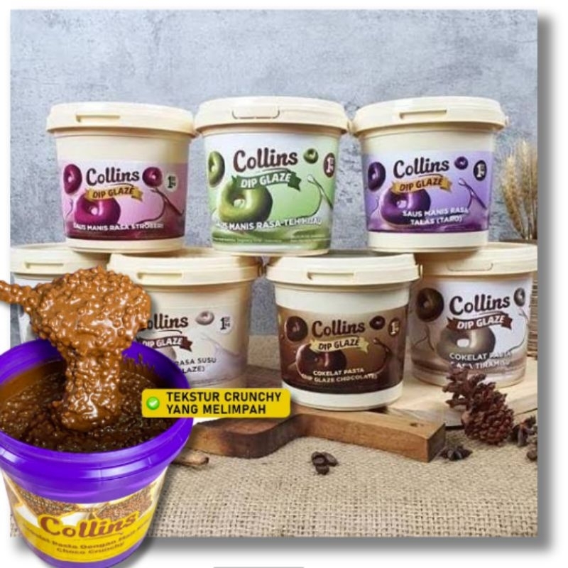 Jual Collins Dip Glaze 1 kg Collins Choco Crunchy, Coklat Taro Green ...