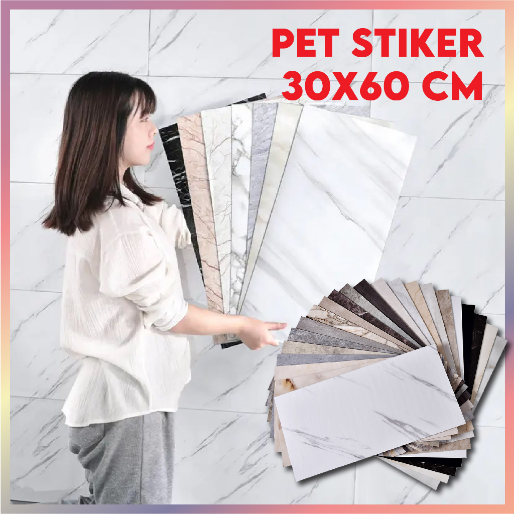 Jual Wallpaper Dinding Stiker Vinyl Marble 30 x 60 cm 0,3cm / Lantai ...