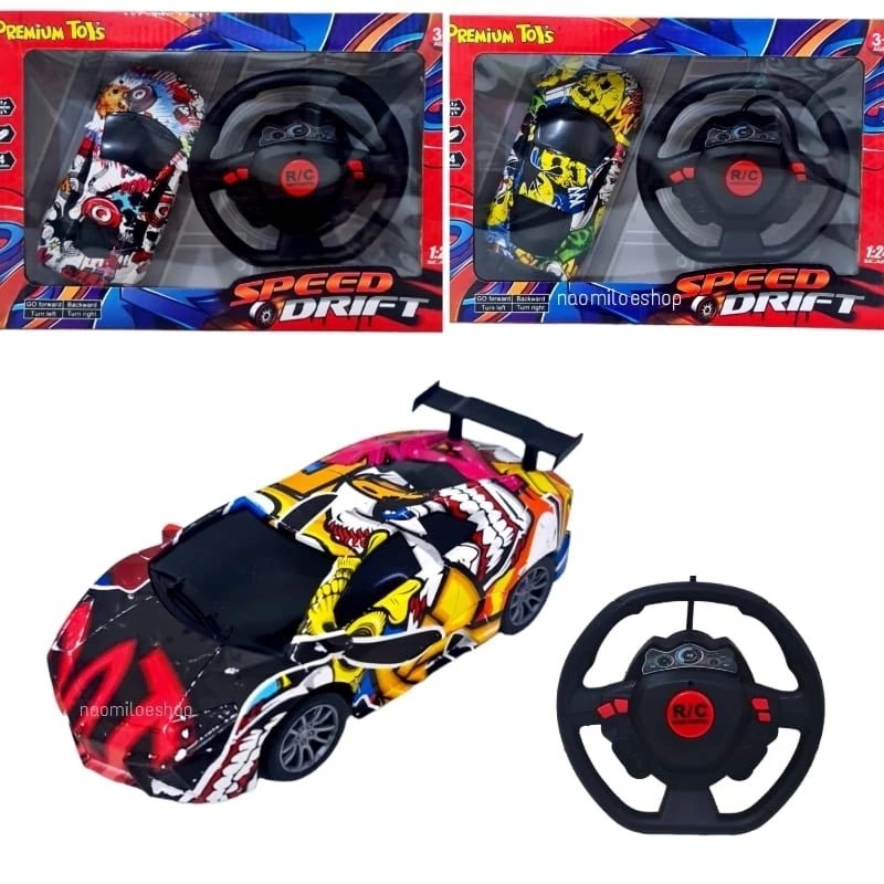 Jual Mainan Mobil Balap RC Remot Setir Speed Drift | Shopee Indonesia