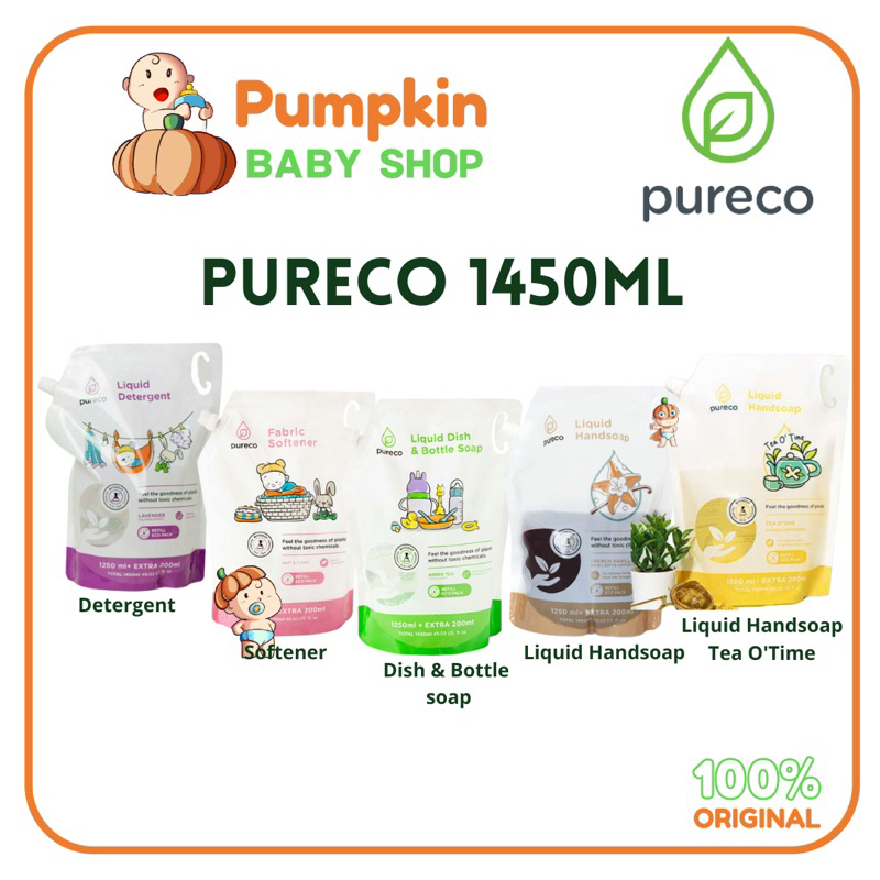 Jual PURECO Refill Pouch Liquid Detergent , Softener, Dish and bottle ...