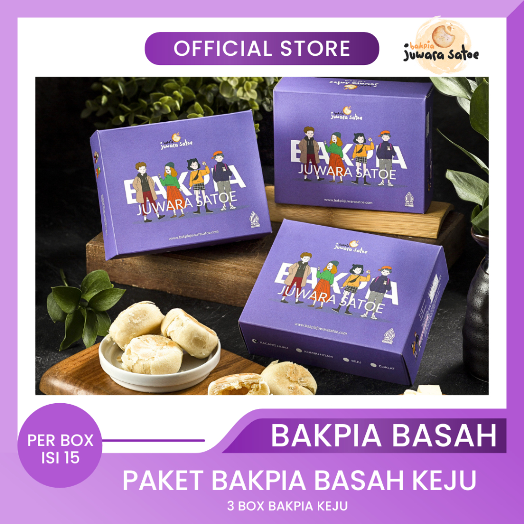 Jual BAKPIA JUWARA SATOE [ 3 Box ] Paket Bakpia Basah Keju - Oleh Oleh ...