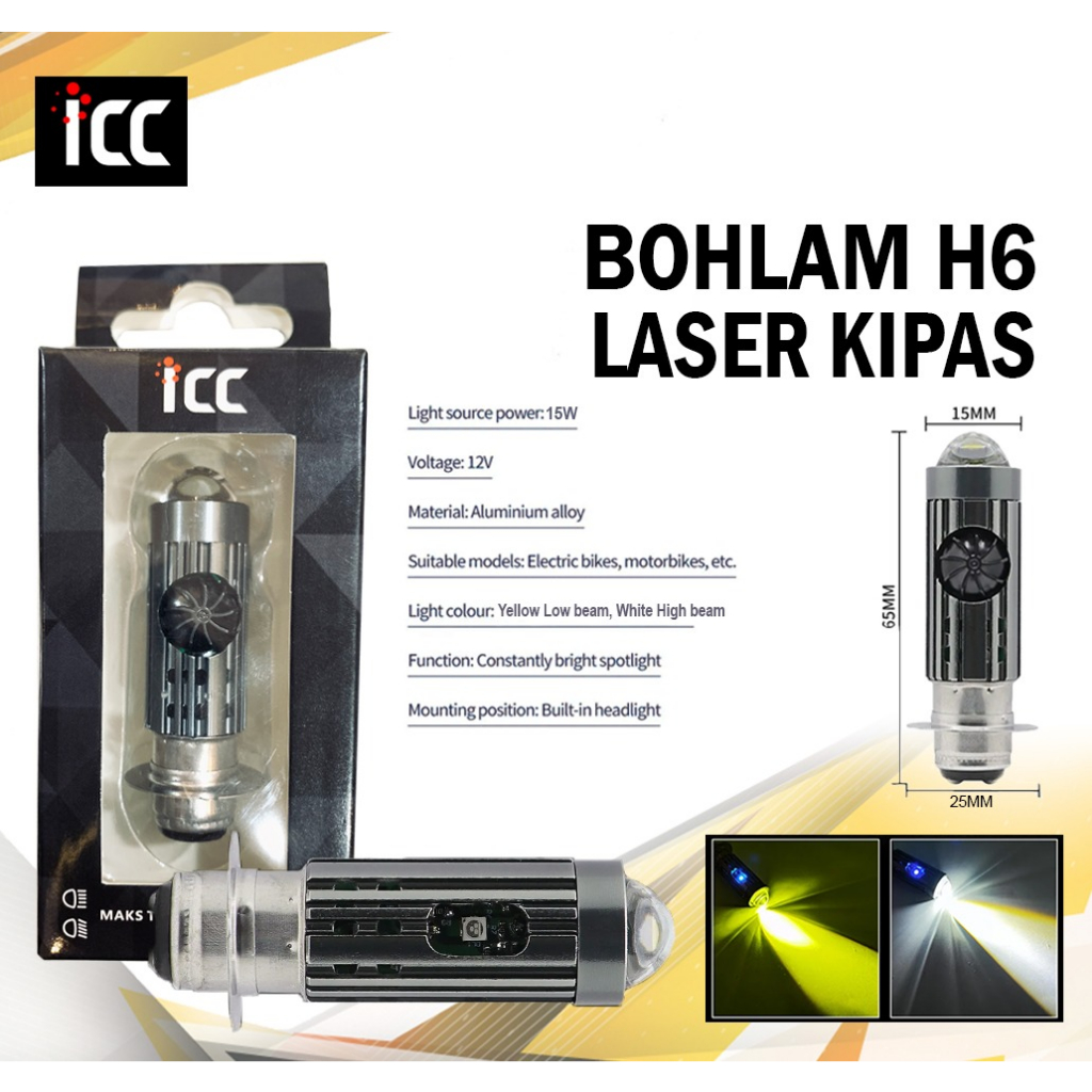 Jual Lampu Motor LED H6 Laser Tornado Kipas Devil Eye Biru Merk ICC ...
