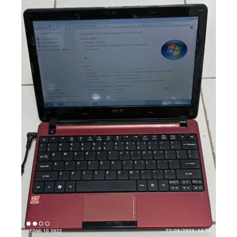 Jual Notebook Acer Aspire One 722-C6crr C-60 Apu DDR3 | Shopee Indonesia