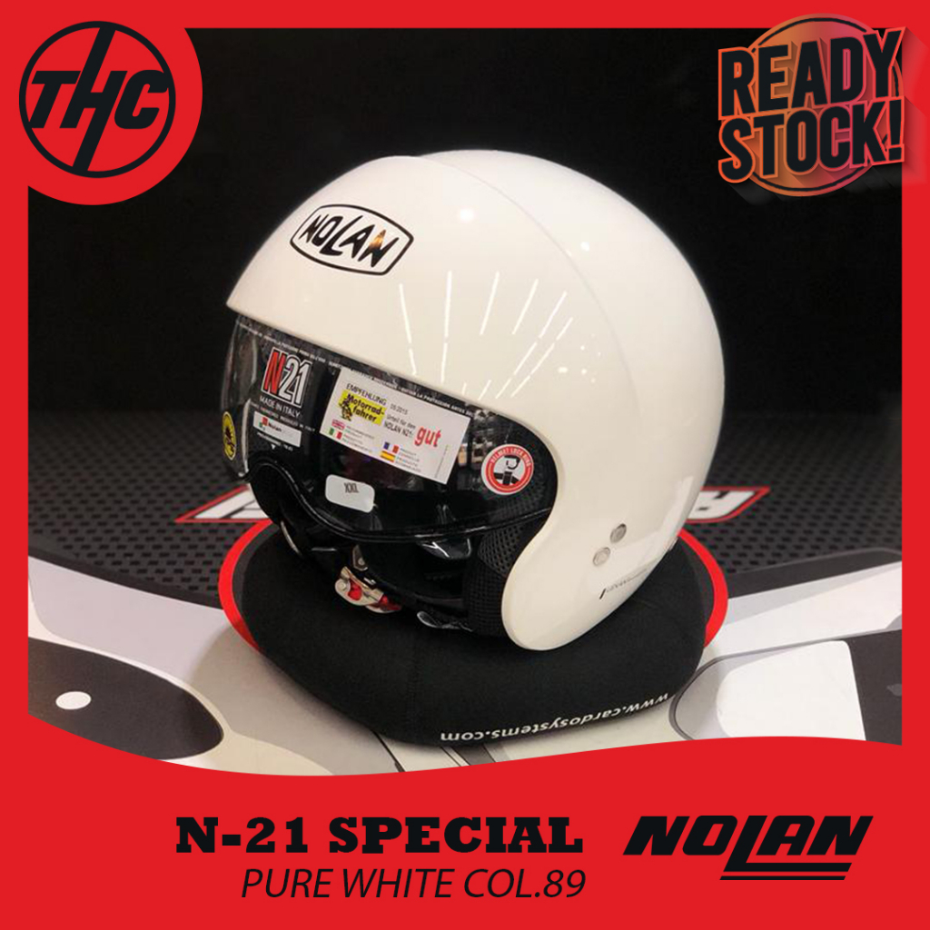 Jual NOLAN N21 SPECIAL PURE WHITE HALF FACE HELMET | Shopee Indonesia