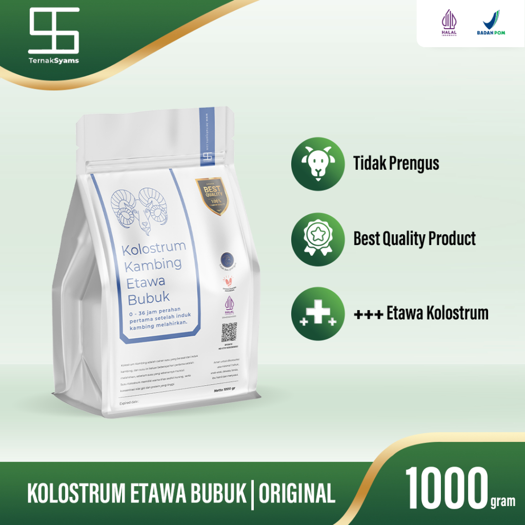 Jual Ternak Syams Premium Susu Kambing Etawa Kolostrum Bubuk 1000 gram ...