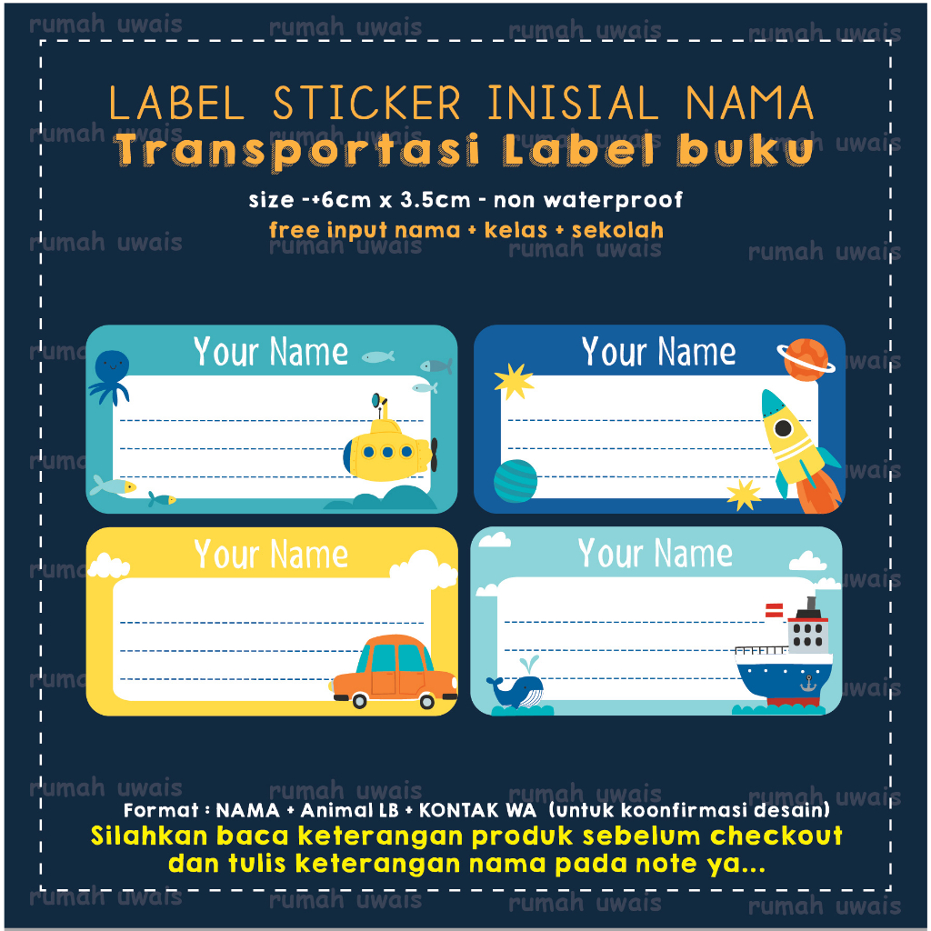 Jual sticker label buku custom nama | Shopee Indonesia