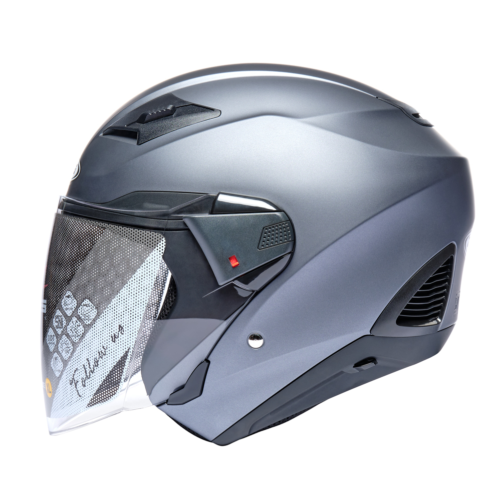 Jual (CACAT) ZEUS ZS 611 MATT TITANIUM DOUBLE VISOR | Shopee Indonesia