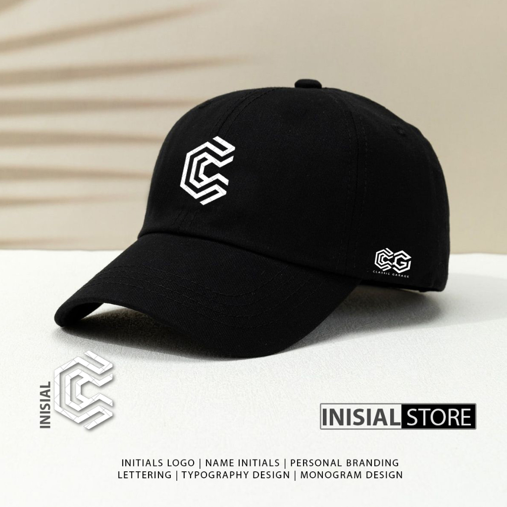 Jual Topi Baseball Hitam Monogram Inisial Huruf Design Elegant | Shopee ...