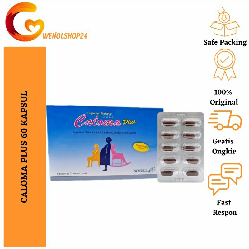 Jual Caloma Plus 60 Kapsul Novell (BOX) / Suplemen Vitamin dan Mineral ...