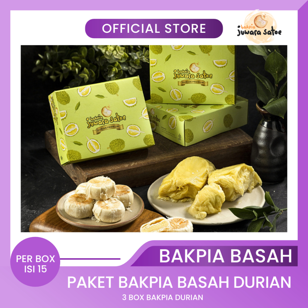 Jual BAKPIA JUWARA SATOE [ 3 Box ] Paket Bakpia Basah Durian - Oleh ...