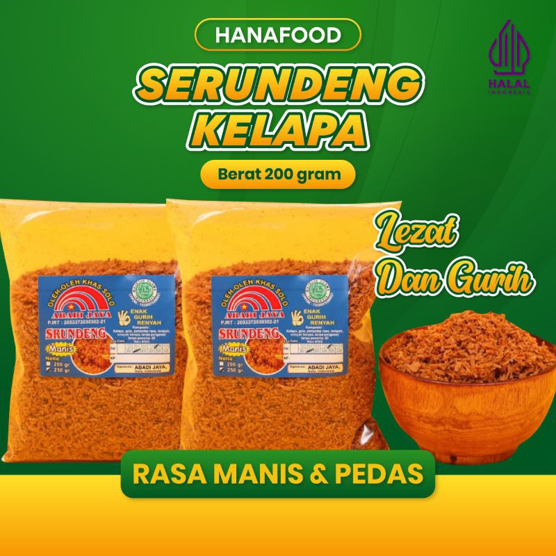 Jual SERUNDENG KELAPA MANIS & PEDAS / SRUNDEG KELAPA 200 Gram | Shopee ...