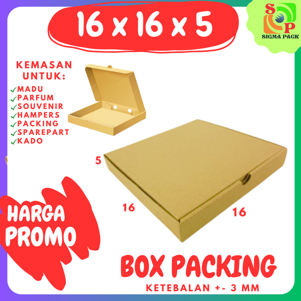 Jual Box Pizza 16x16x5 LD Kotak Pizza Kardus Packing Packing box pizza ...