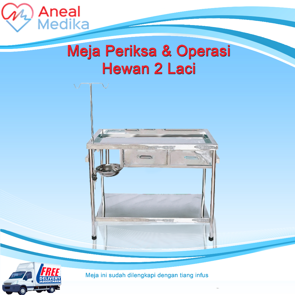 Jual Meja Periksa & Operasi Hewan dengan 2 Laci Instrumen - Stainless ...