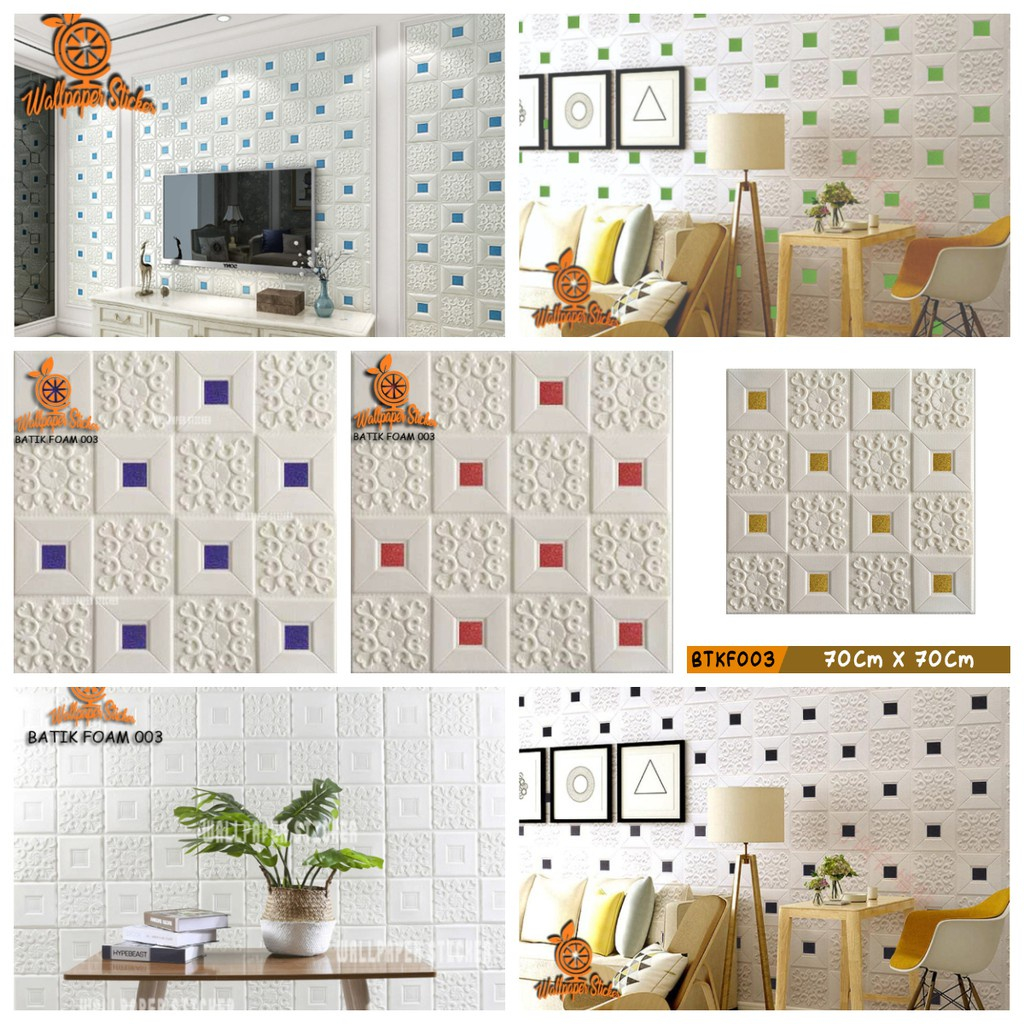 Jual Wallpaper dinding Foam Batik Free Stiker Premium Quality wallpaper ...