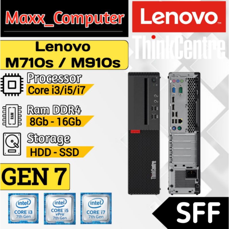 Jual Pc Lenovo M910s Core i3 /i5 /i7 Gen 7 Sff Cpu Like New | Shopee ...