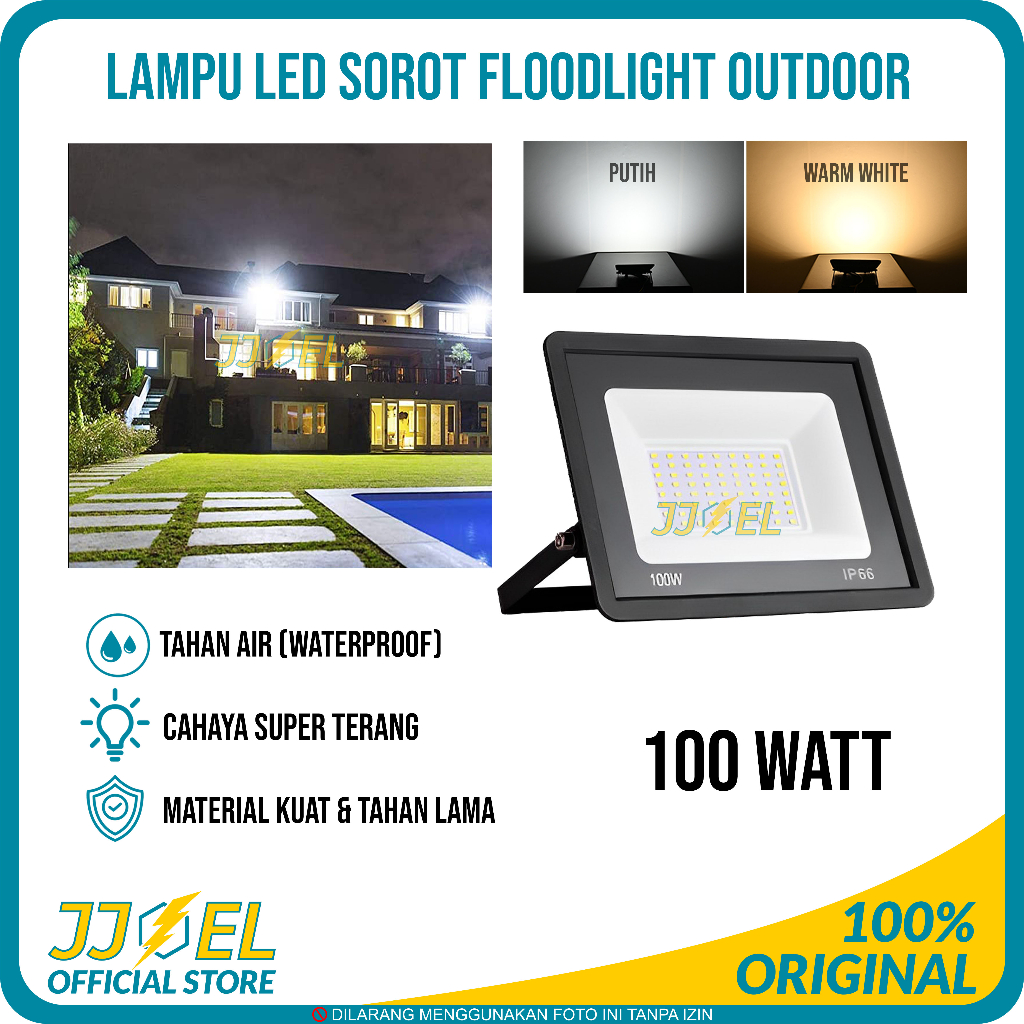 Jual Lampu Sorot LED 100W Flood Light Tembak Outdoor 100 Watt | Shopee Indonesia