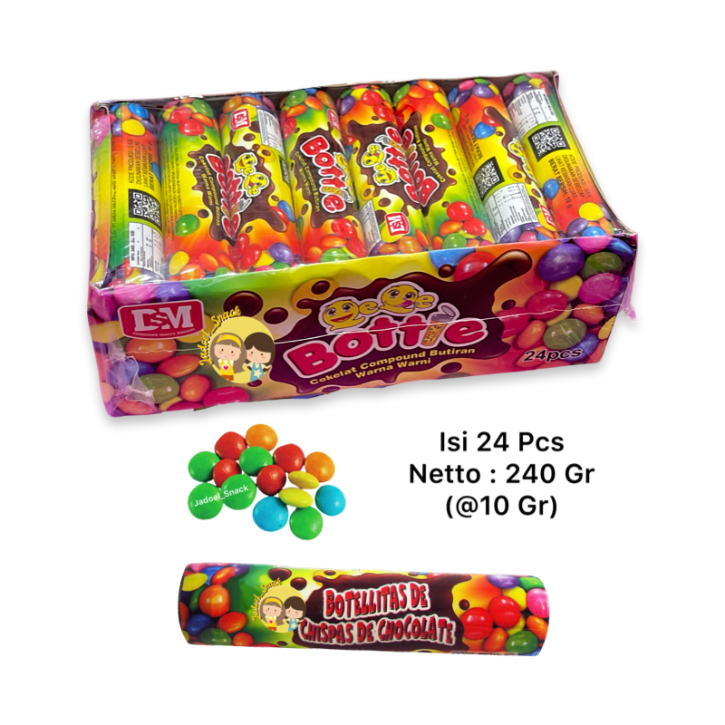 Jual GROSIR - Qeqe Bottle Chocolate 24 X 10 Gr Rasa Cokelat by Jadoel ...