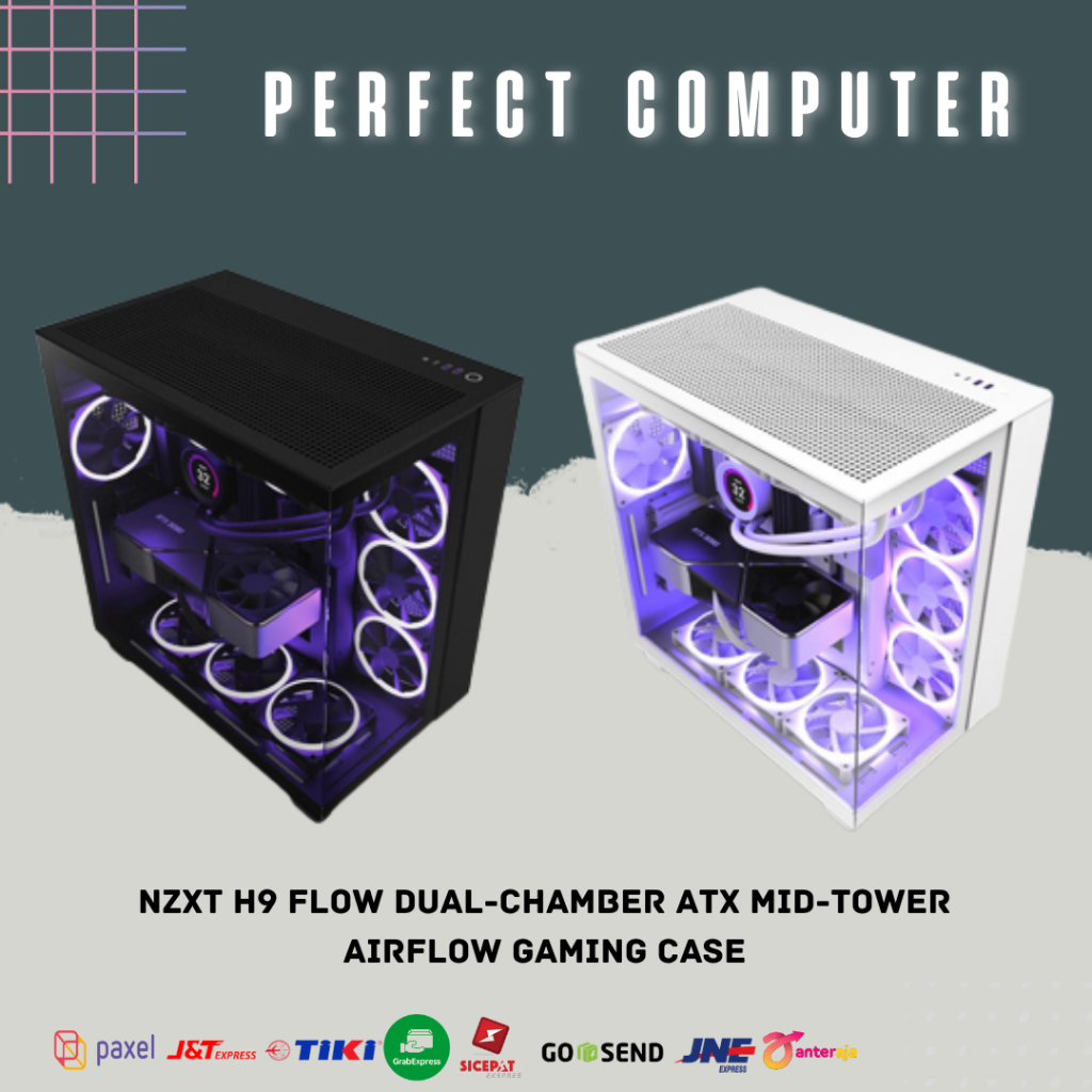 Jual NZXT H9 FLOW Dual-Chamber ATX Mid-Tower Airflow Gaming Case ...