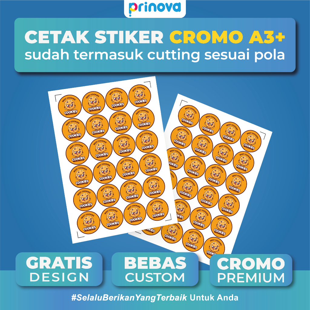 Jual Cetak Stiker Label Makanan Untuk usaha sudah Cutting Custom Ukuran ...