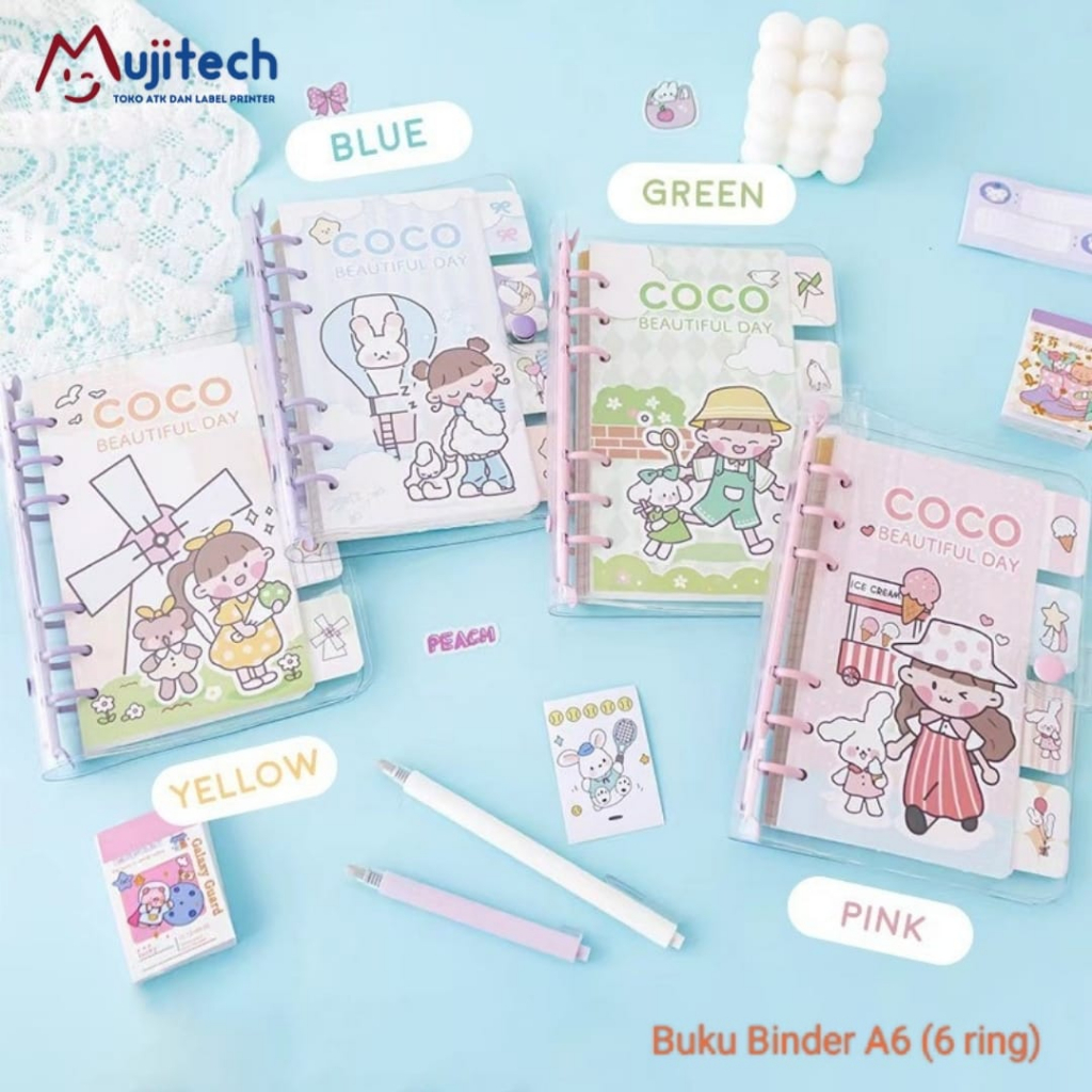 Jual BINDER A6 LUCU CUTE TRANSPARAN COCO BEAUTIFUL DAY RING 6 COVER ...