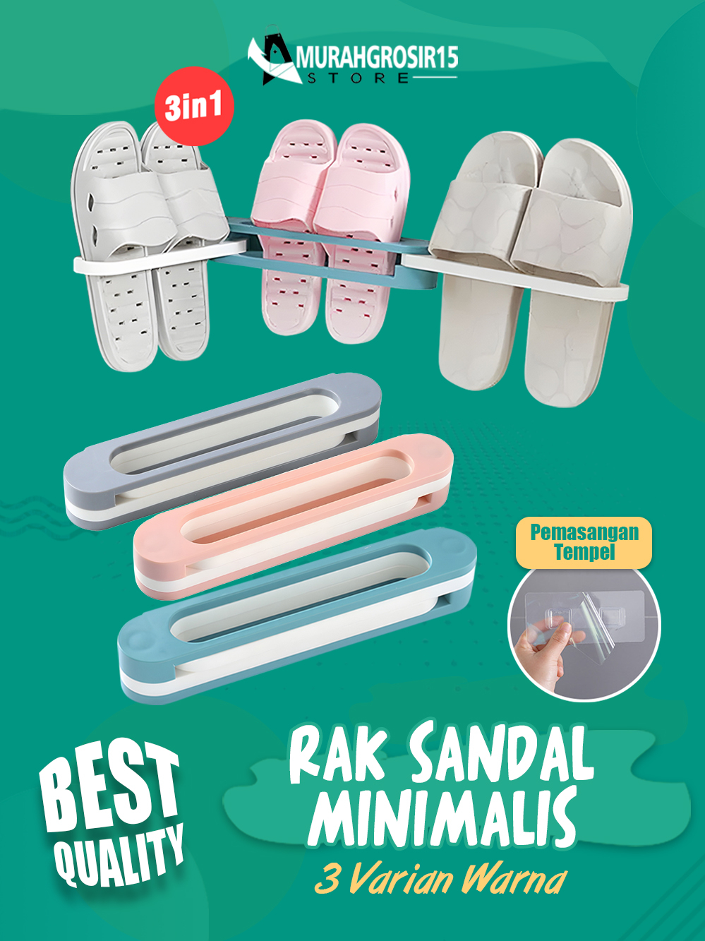 Jual Rak Sandal / Sepatu Tempel Dinding / Rak Sandal Tempel Serba Guna ...