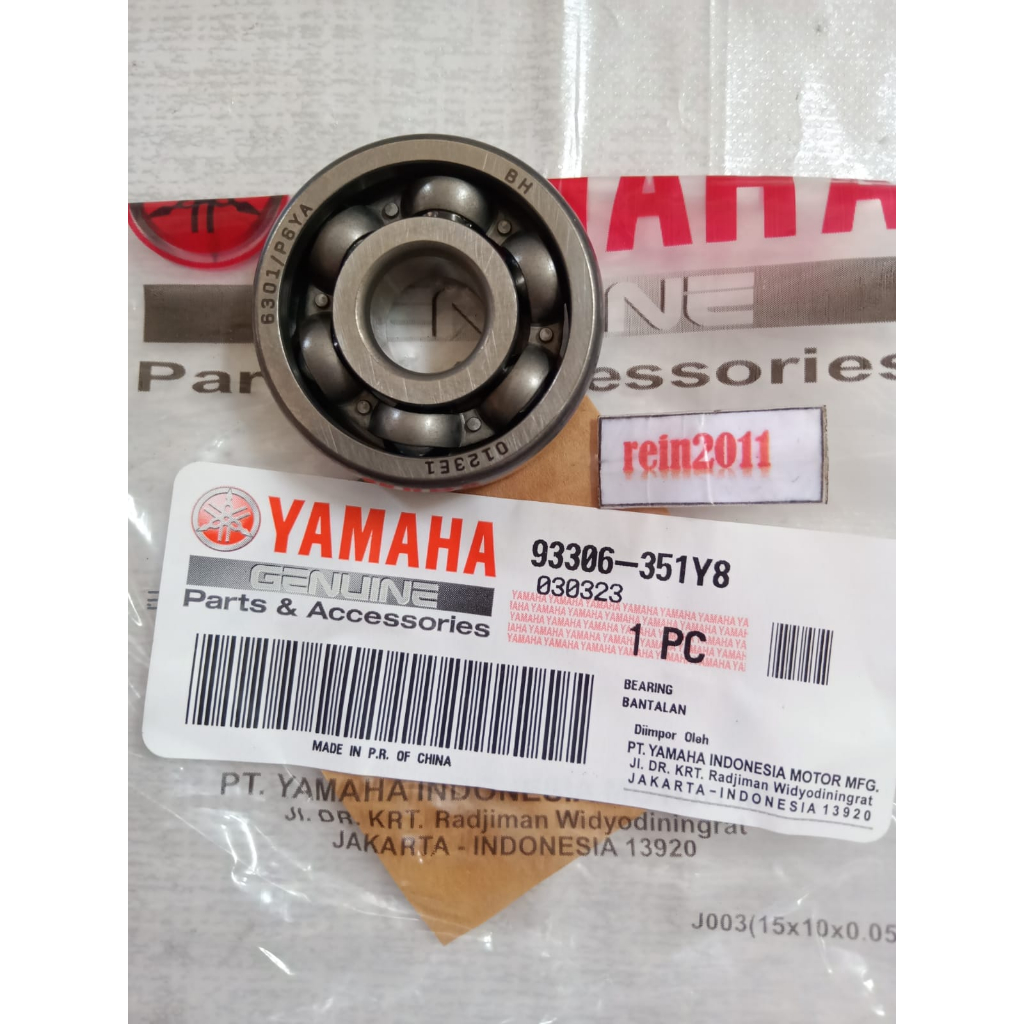 Jual BEARING LAHER RODA BELAKANG 6301 ASLI ORI YAMAHA 93306 301XT ...