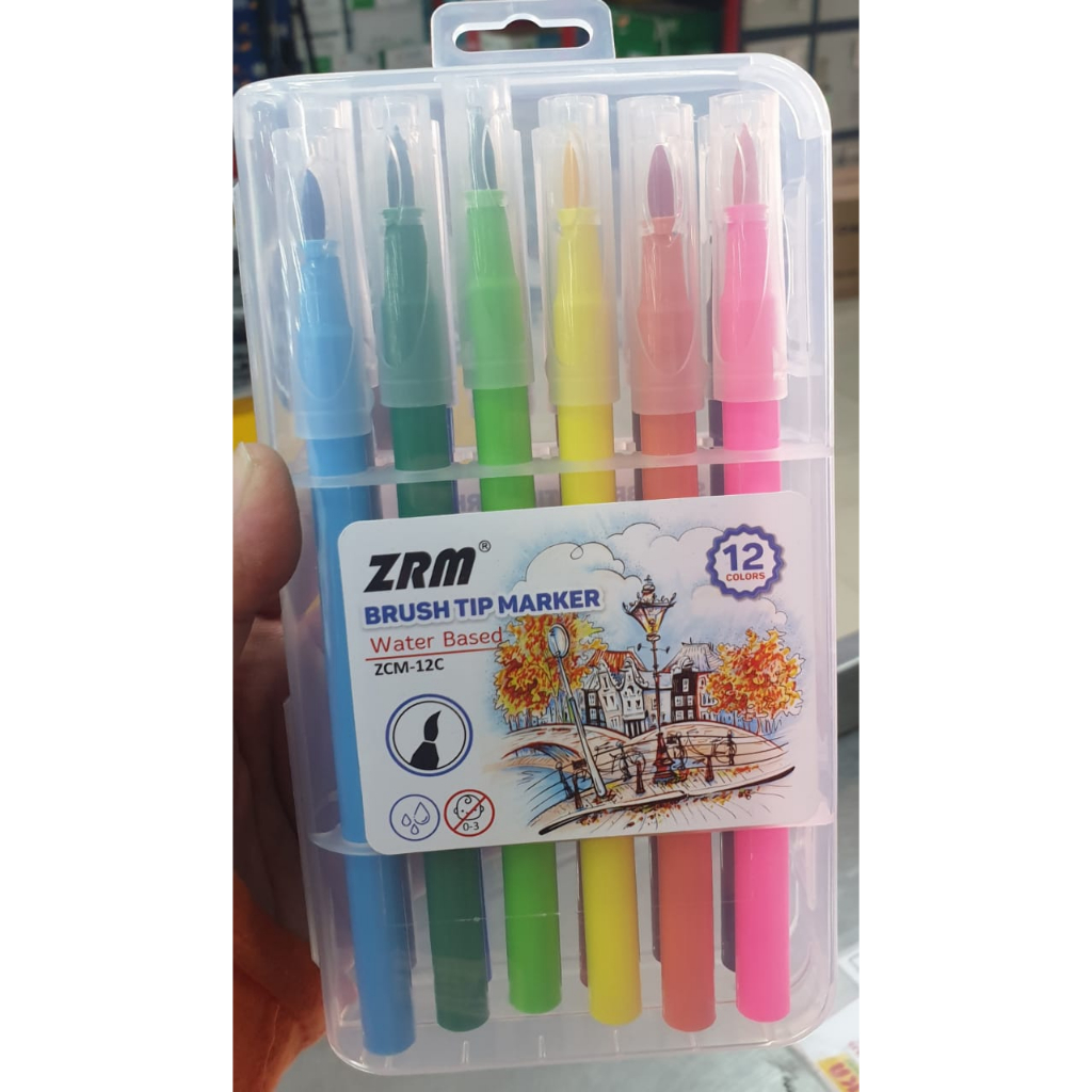 Jual Brush Marker 12 Warna ZRM (ZCM-12C) | Shopee Indonesia