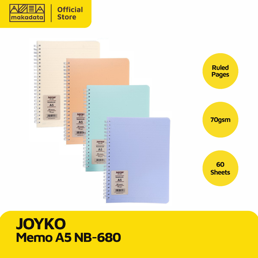 Jual NOTEBOOK JOYKO A5 60 SHEETS NB-680 (1 PCS) MURAH | Shopee Indonesia