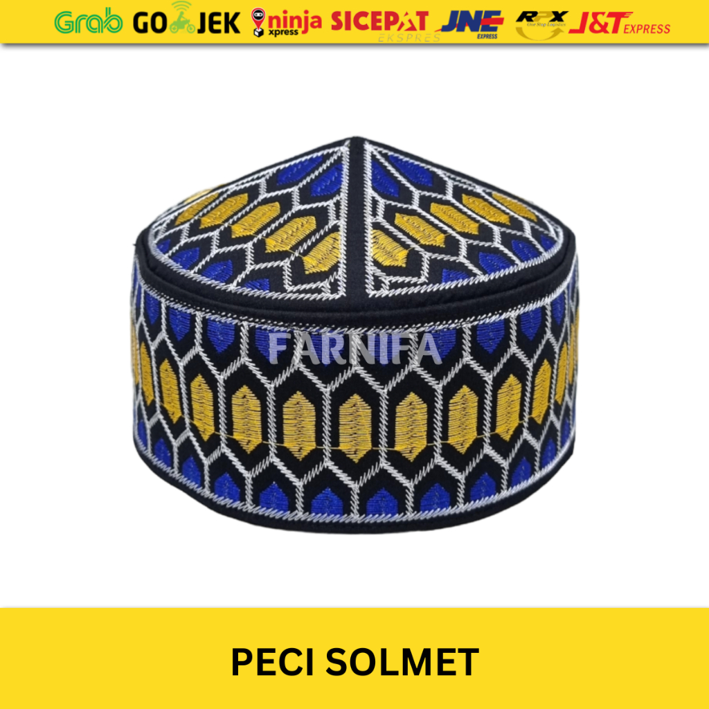 Jual Peci Kopiah Solmet Bulat Full Bordir Bordil Songkok Motif Warna ...