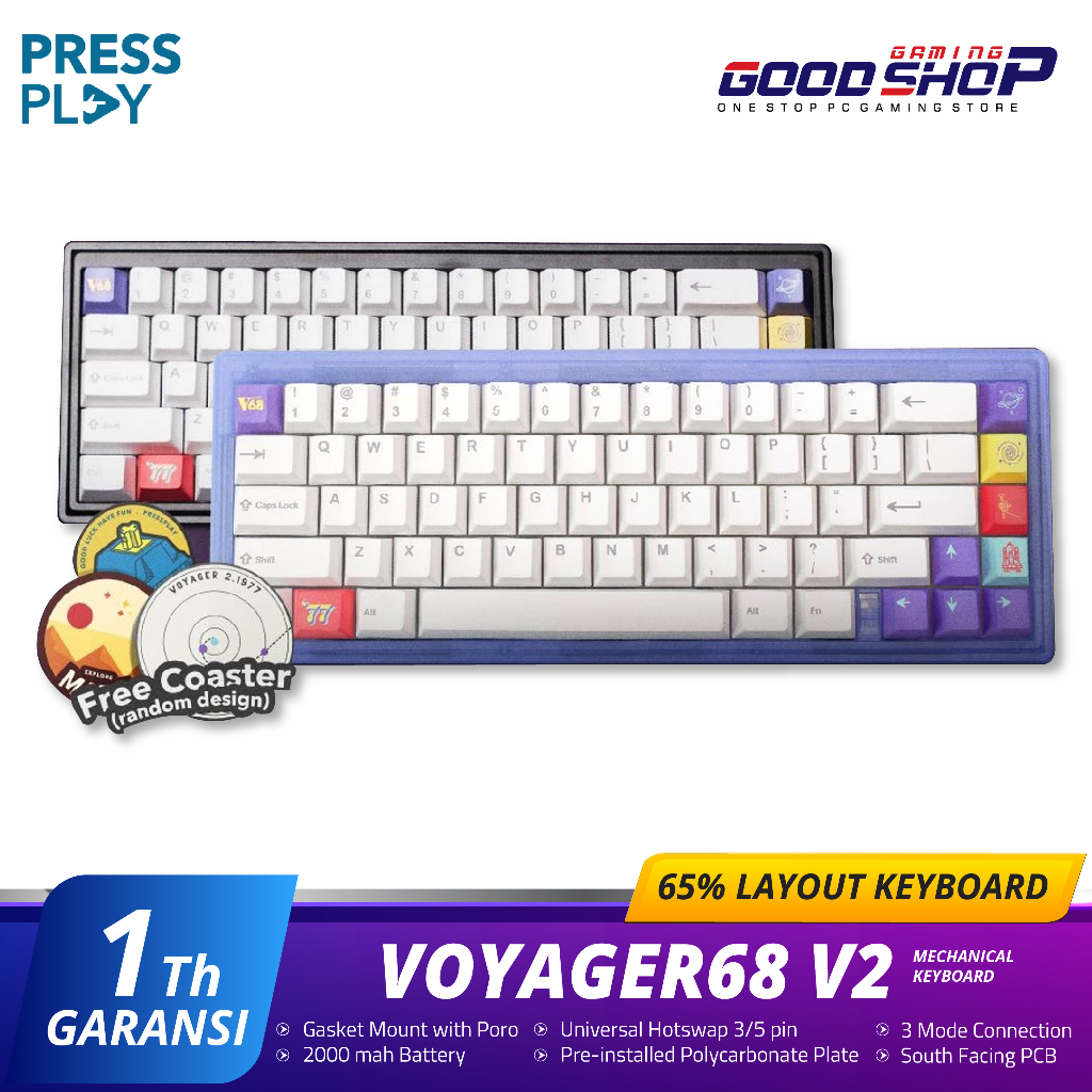 Jual VOYAGER68 v2 65% 67-key Mechanical Keyboard by Press Play | Shopee ...