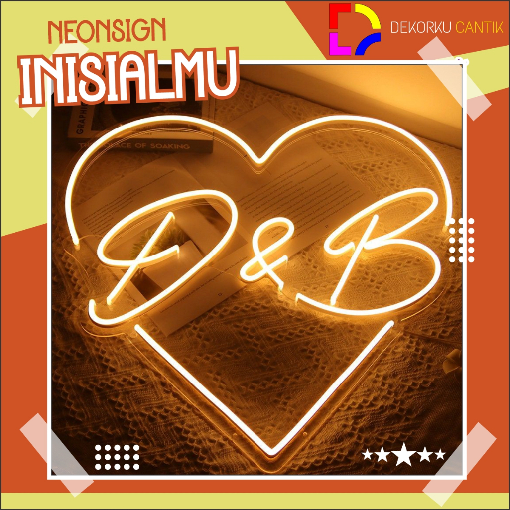 Jual Neon Sign Lampu Custom Inisial Neon Flex Led Akrilik Laser cutting ...