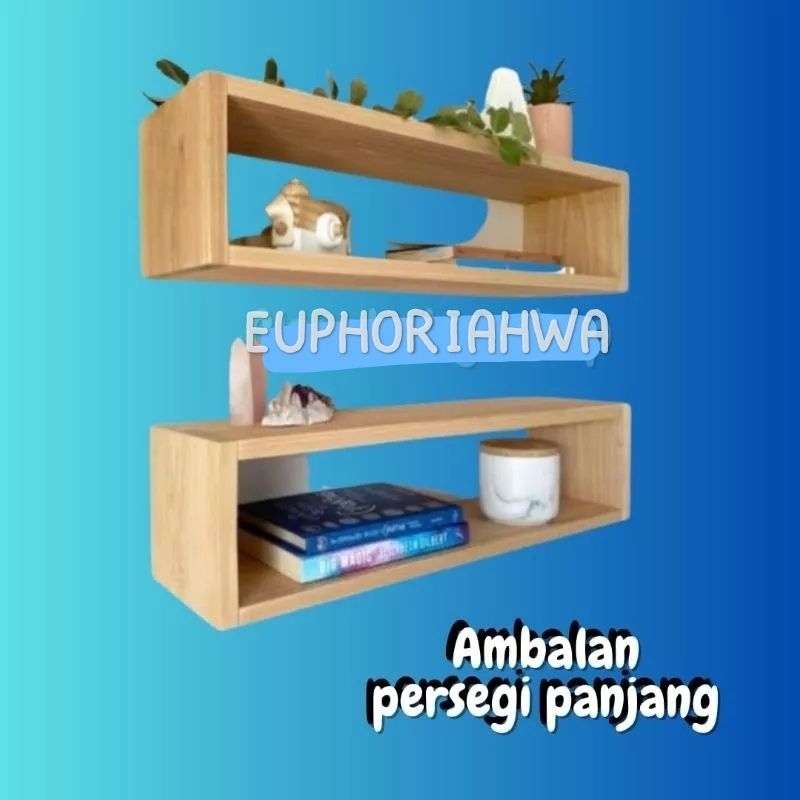 Jual Rak ambalan kayu estetik / ambalan dinding / rak kayu hiasan /rak ...