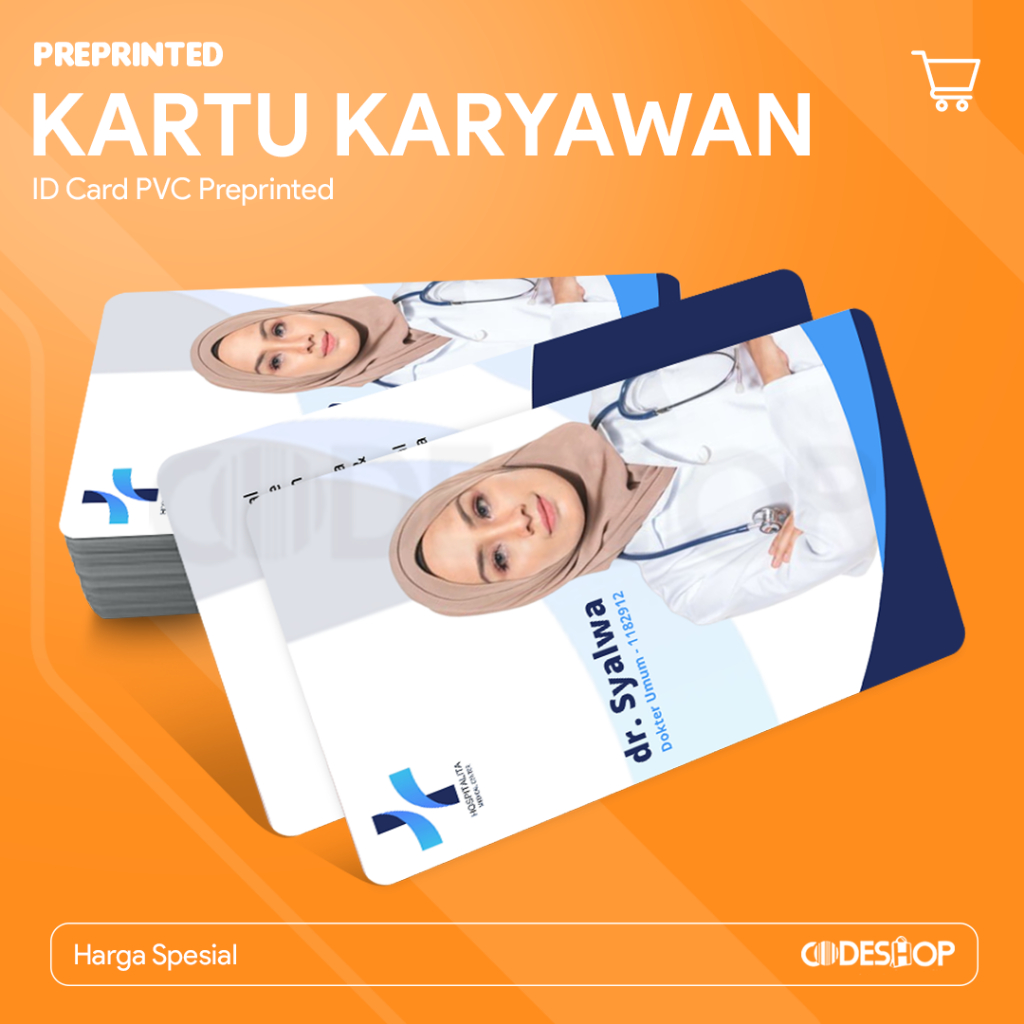 Jual Cetak Kartu Nama 2 Sisi ID Card PVC Custom Full Color Tebal 0.9mm ...