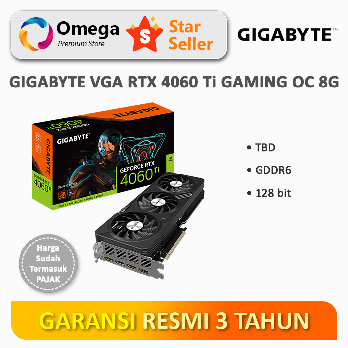 Jual VGA Gigabyte GeForce RTX 4060 Ti Gaming OC 8GB DDR6 | Shopee Indonesia