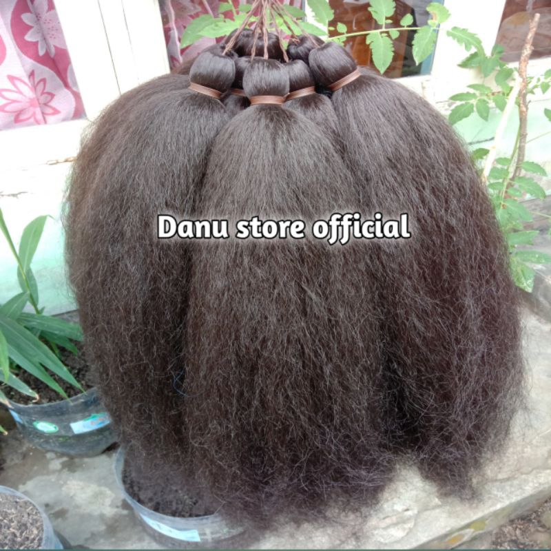 Jual Cemara rambut sambung sintetis warna coklat polos/rambut sambung 1 ...