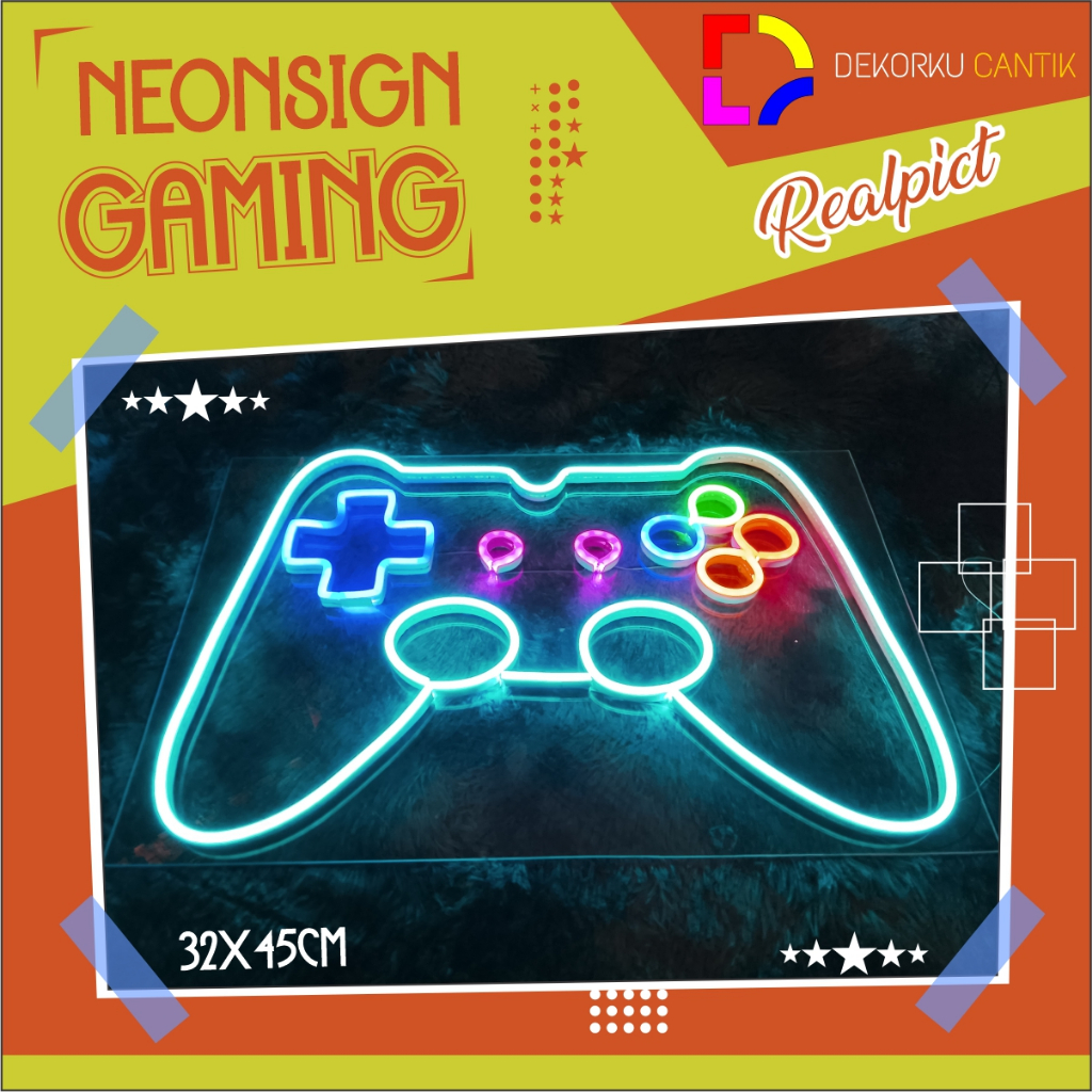 Jual Neon Sign Lampu Hias LED Logo Stik PS Gaming Neon Flex Dekorasi ...
