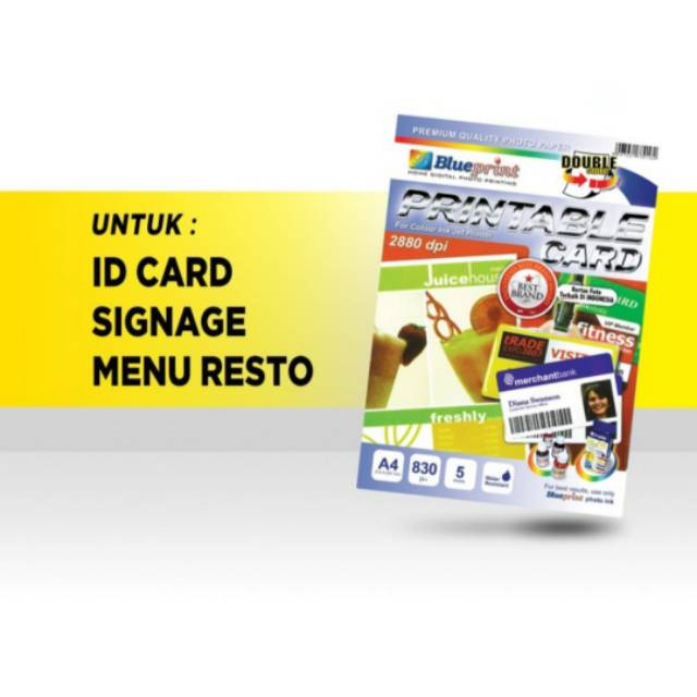 Jual Kertas PVC A4 bahan ID card Printable card merk Blueprint | Shopee ...
