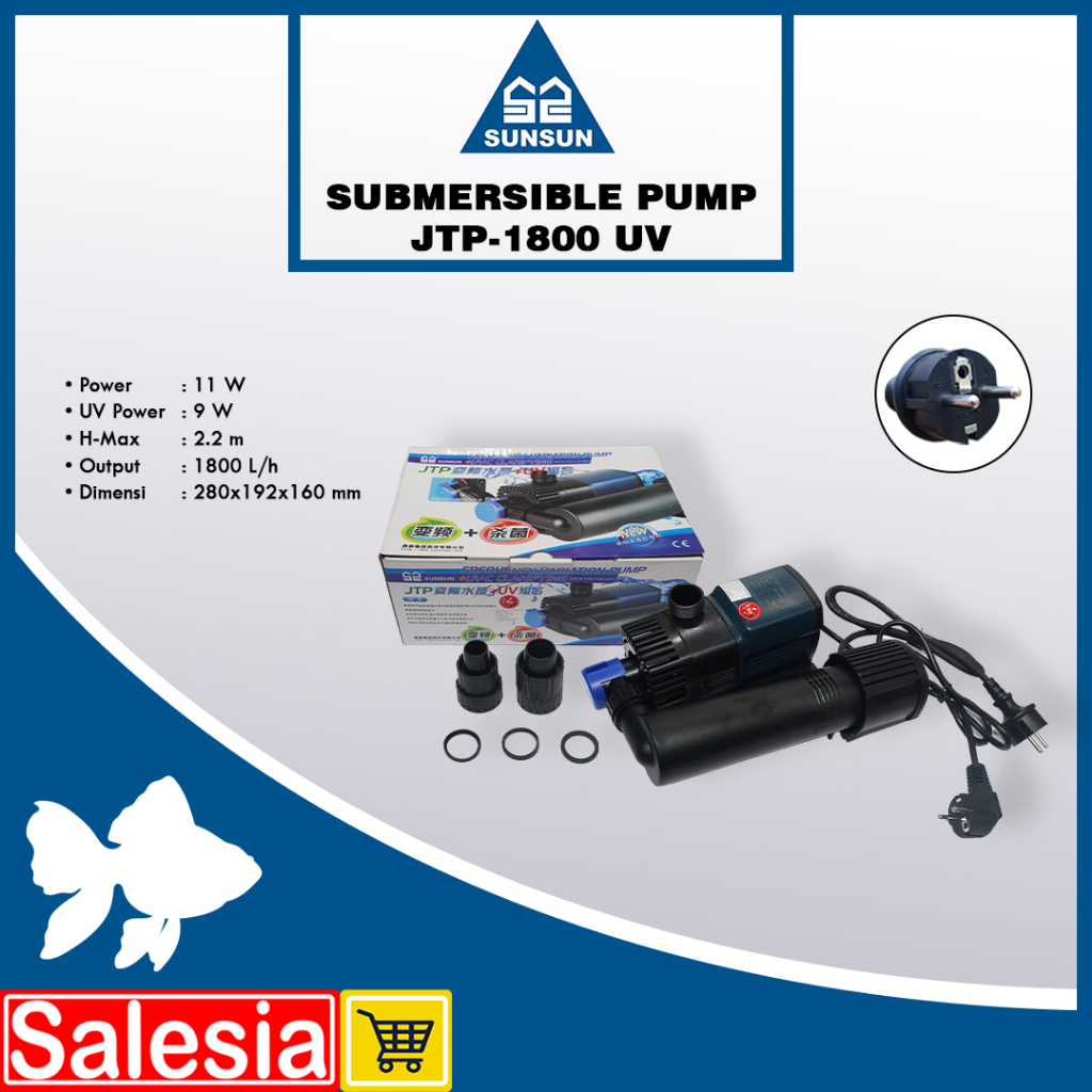 Jual POMPA AIR SUNSUN JTP 1800 UV WATER PUMP KOLAM AQUARIUM | Shopee ...