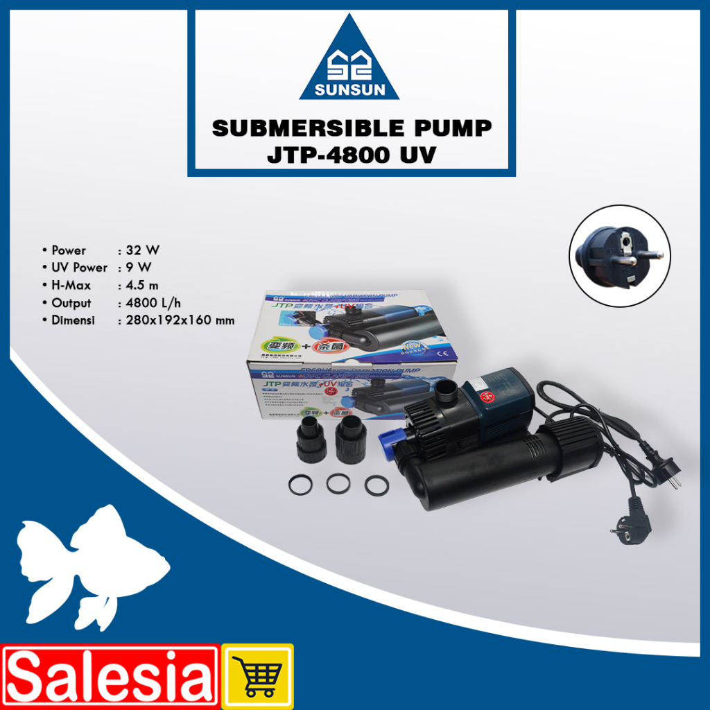 Jual Pompa Air SUNSUN JTP 4800 UV Submersible Pump Pompa Kolam Ikan ...