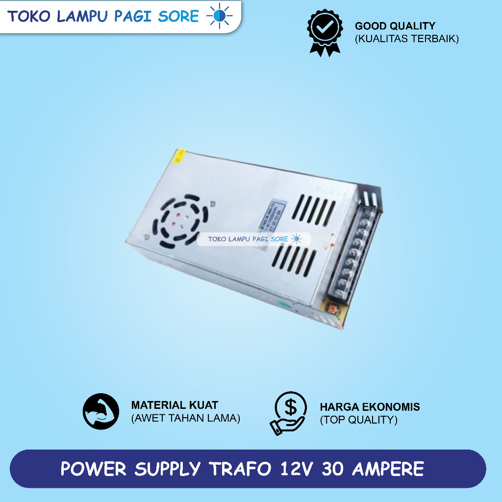 Jual Adaptor Power Supply 12V 30A Switching LED Trafo 30 Ampere ...