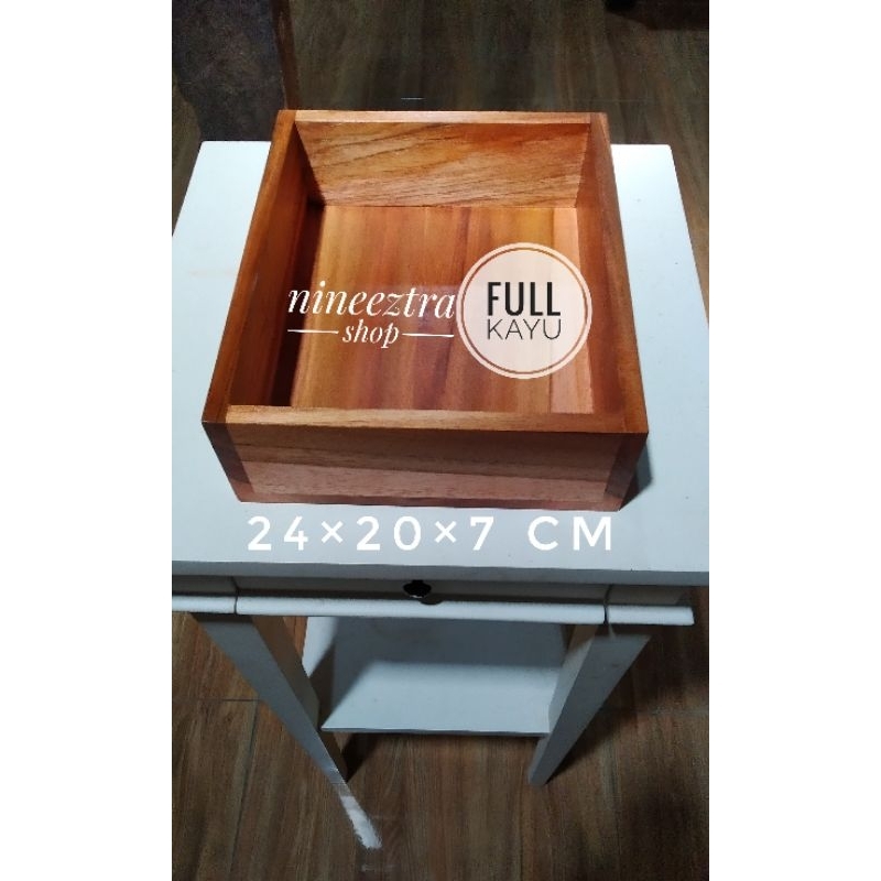 Jual WOODEN STORAGE BOX JATI UKURAN 24×20×7 CM FULL KAYU KOTAK ...