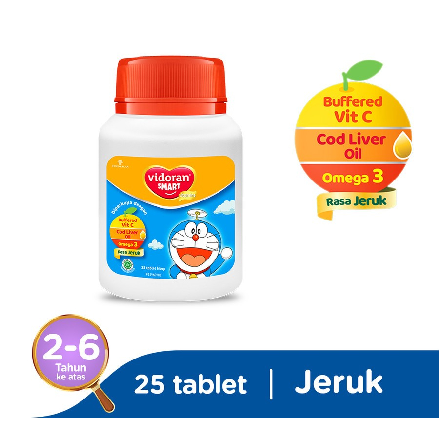 Jual Vidoran Smart Tablet Vitamin Anak Rasa Strawberry / Rasa Jeruk Isi ...