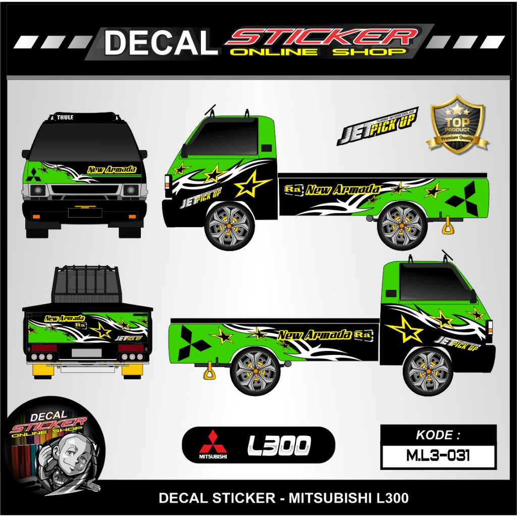 Jual STIKER MOBIL PICKUP L300 STICKER DECAL PRINT VARIASI FULL BODY ...