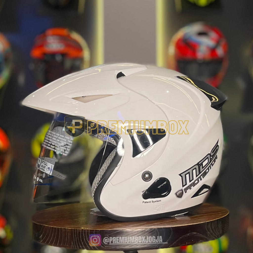 Jual Helm MDS Protector Solid White / half face / original polos putih ...
